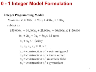 Integer Programming PPt.ernxzamnbmbmspdf | PDF