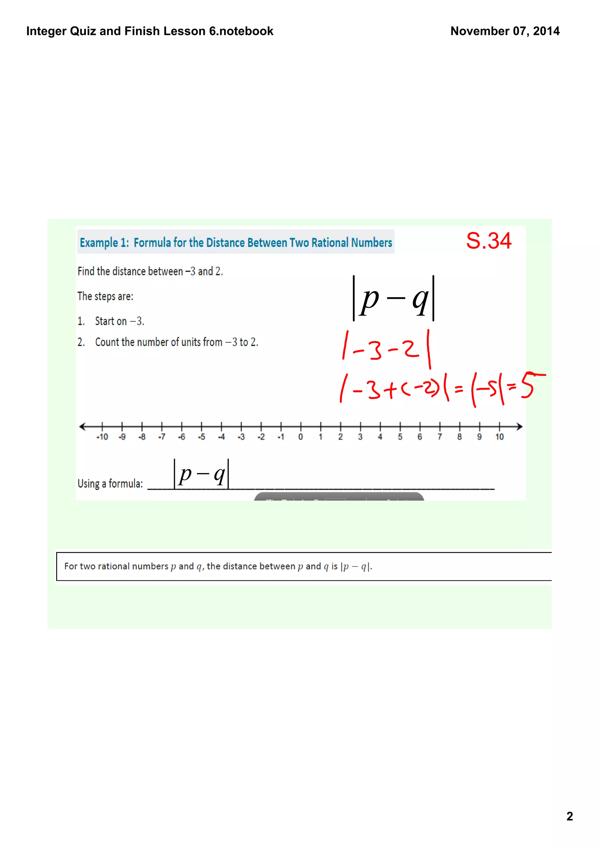 Integer quiz and finish lesson 6 | PDF