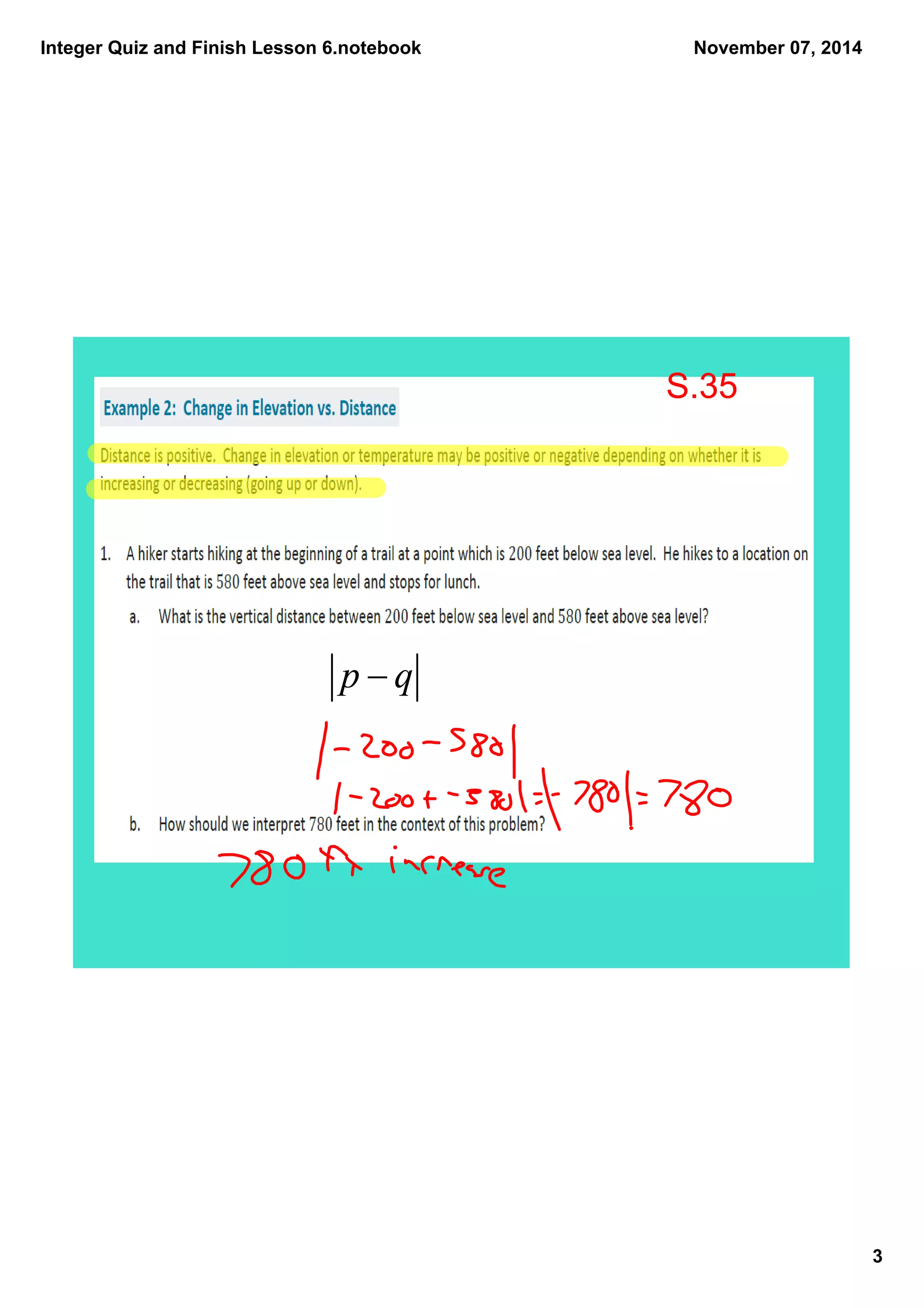 Integer quiz and finish lesson 6 | PDF