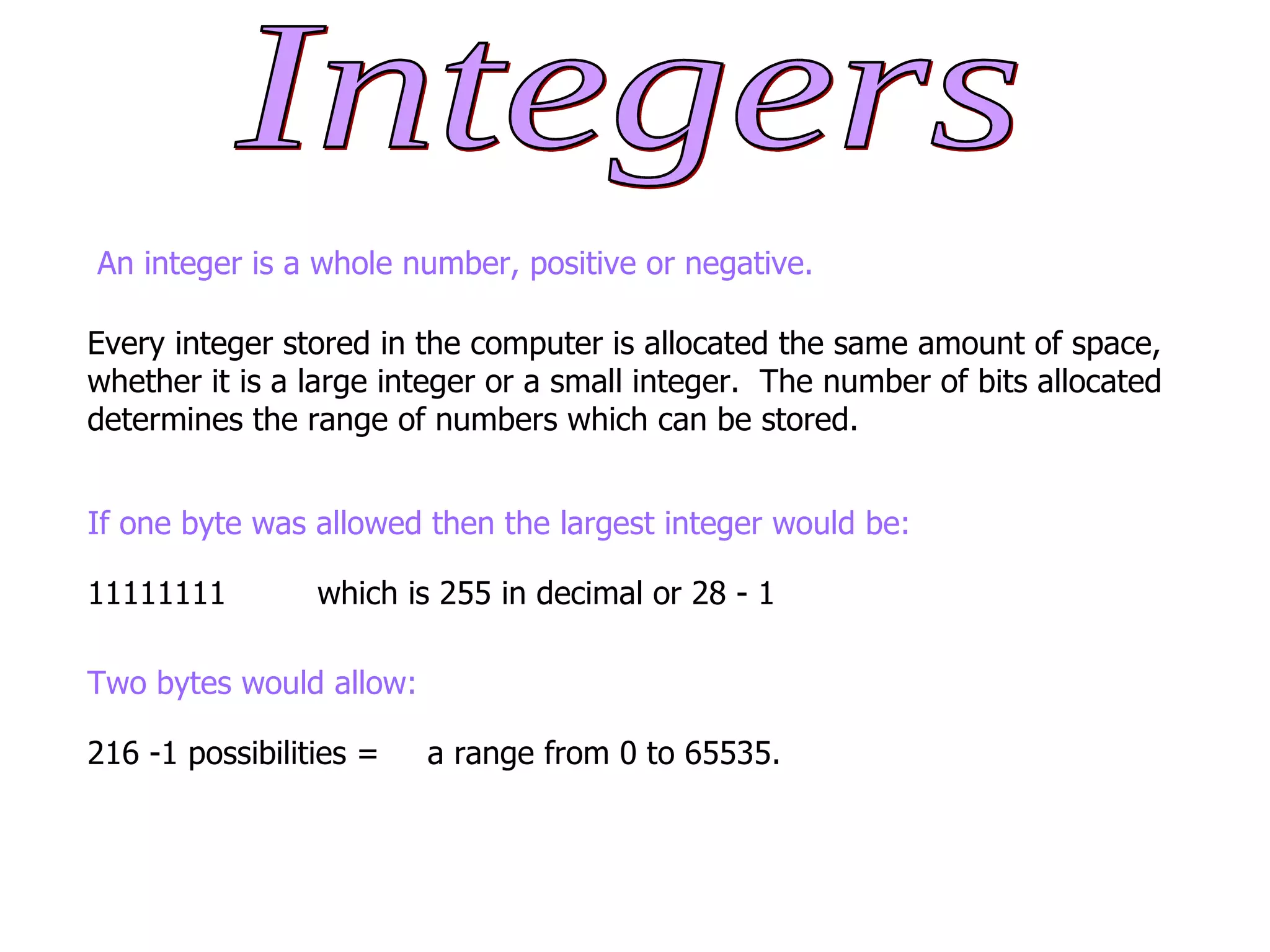 Integers | PPT