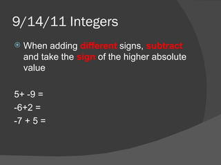 Integers | PPT