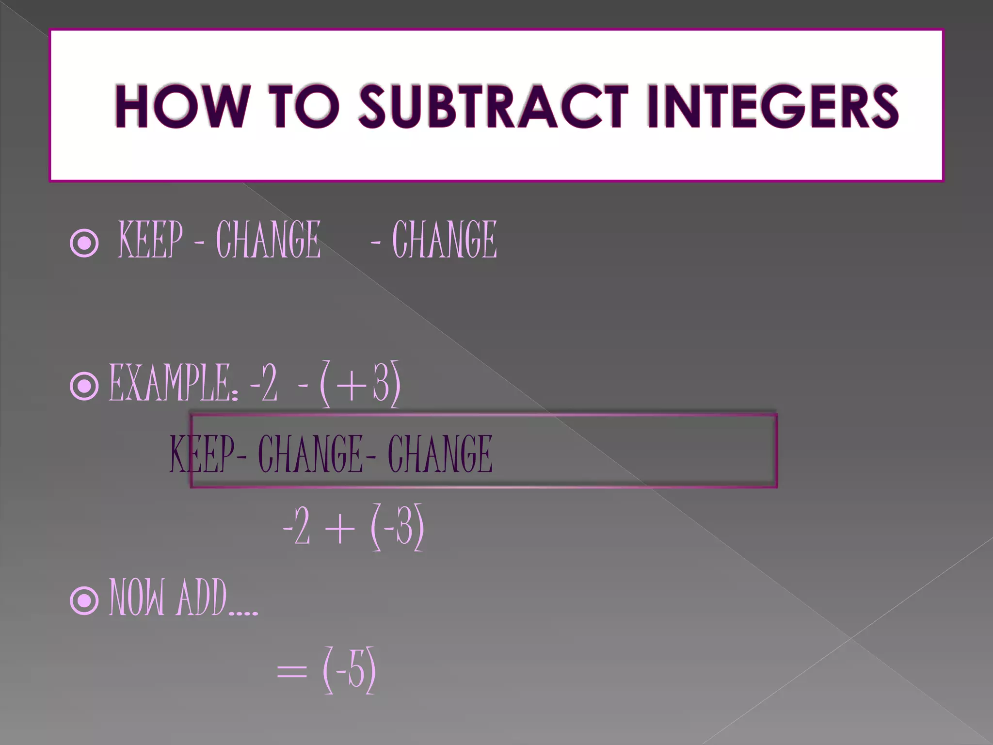 INTEGERS GRADE 7 | PPTX