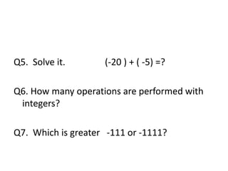 Integers introduction | PPT
