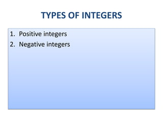 Integers introduction | PPT