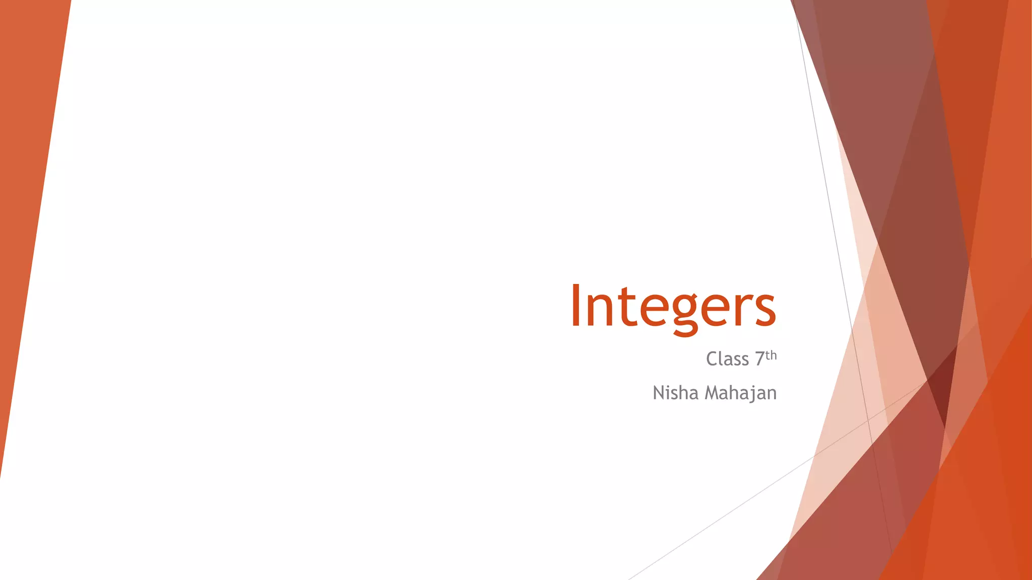 Integers | PPTX