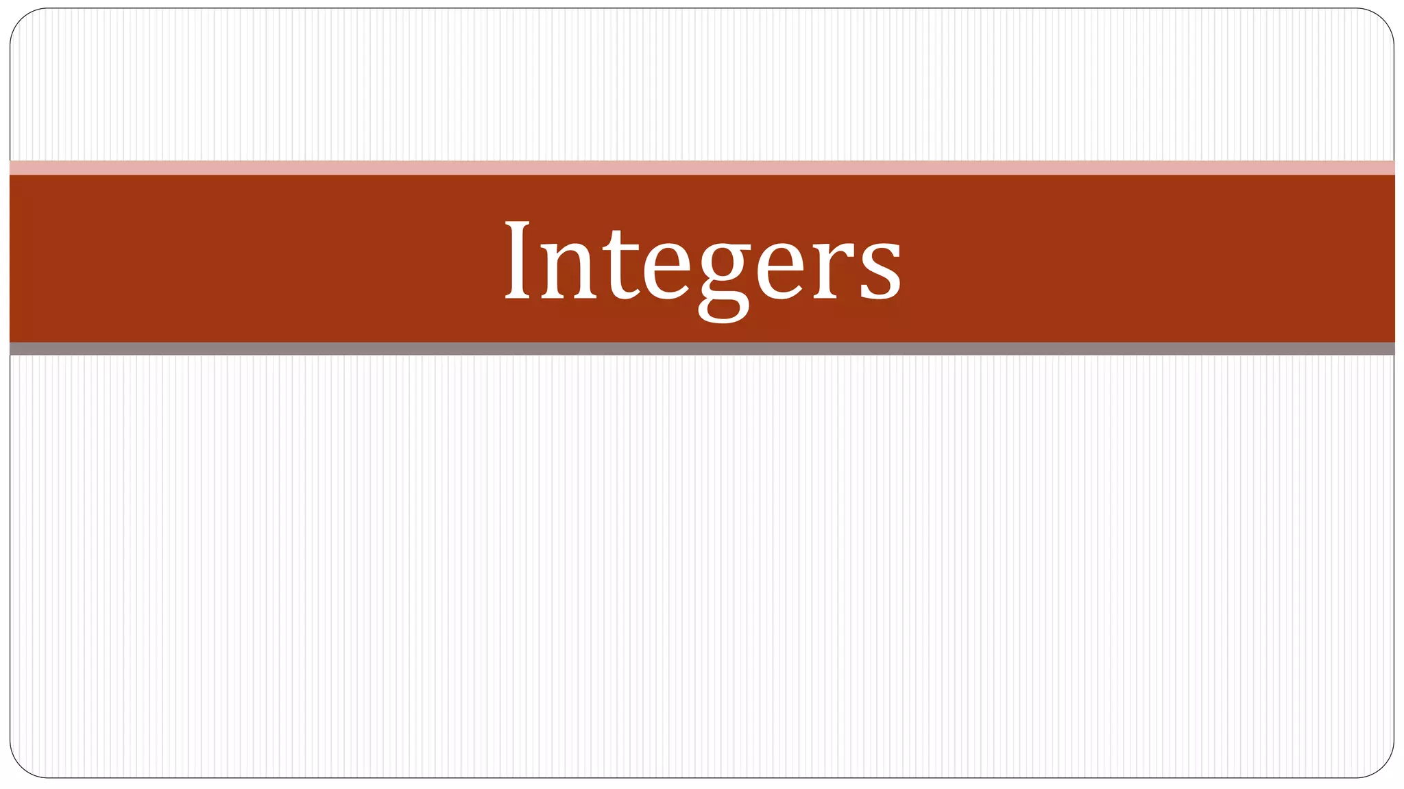 Integers | PPTX