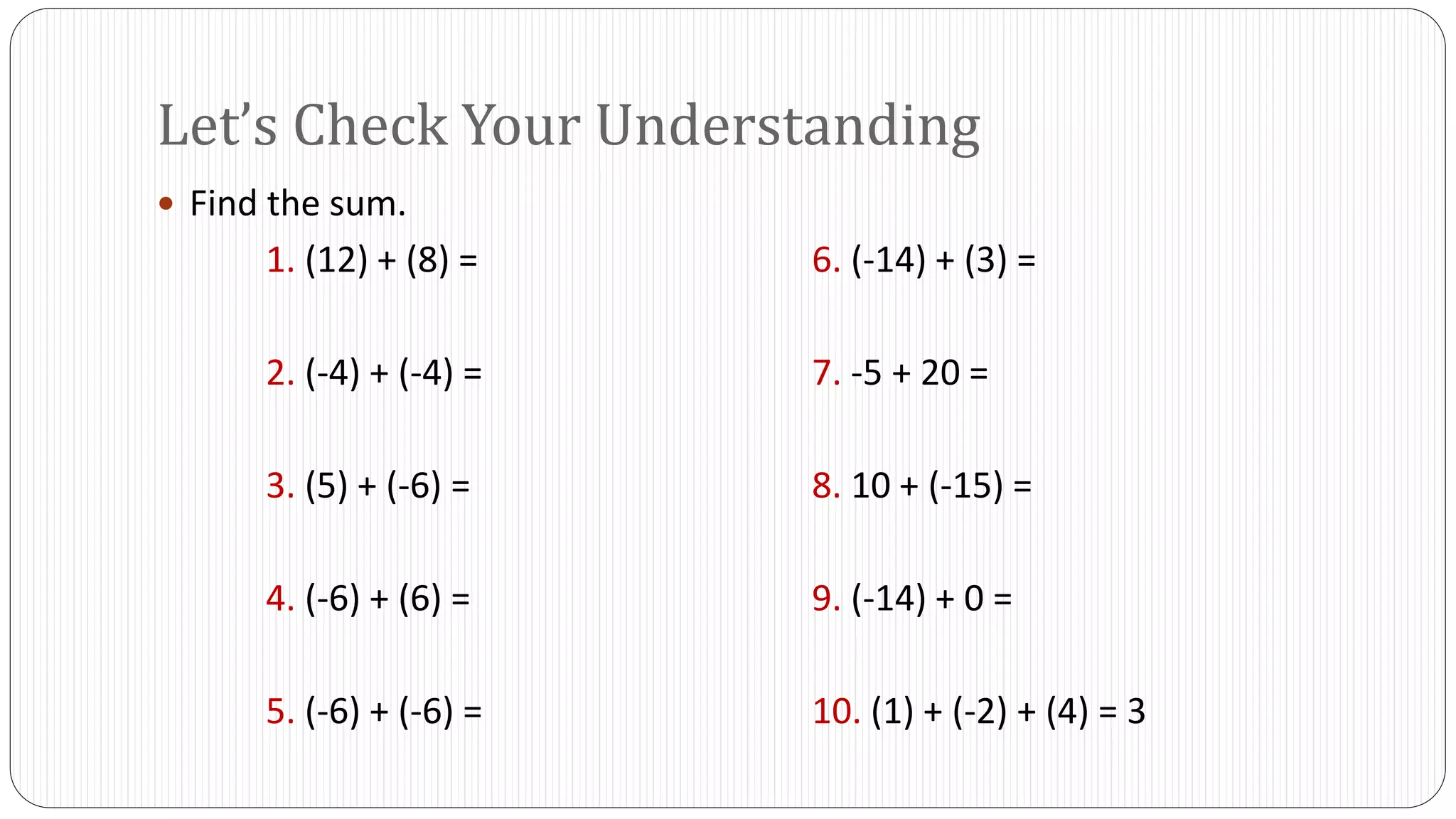Integers | PPTX