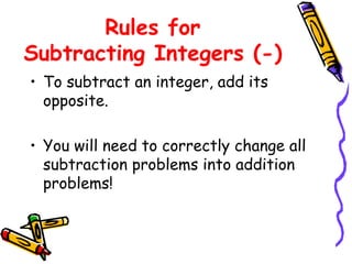 Integers.(Addition, Subtraction, Multiplication, Division)ppt | PPT