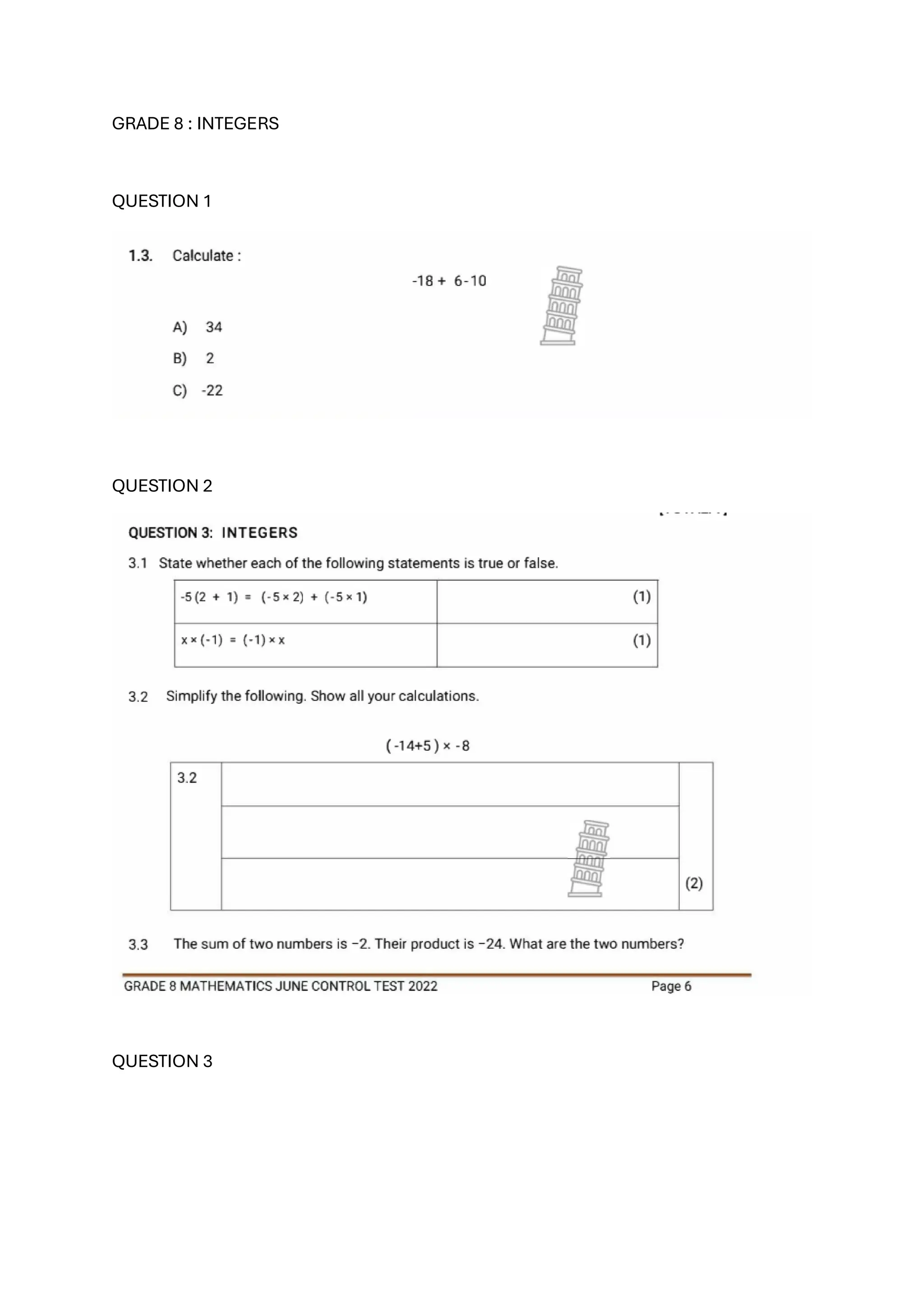 GRADE 8 MATHEMEATICS PRACTICE QUESTIONS INTEGERS.pdf