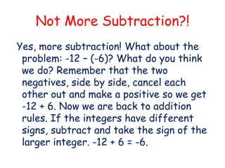 Integers adding and subtracting | PPTX