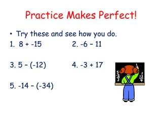 Integers adding and subtracting | PPTX