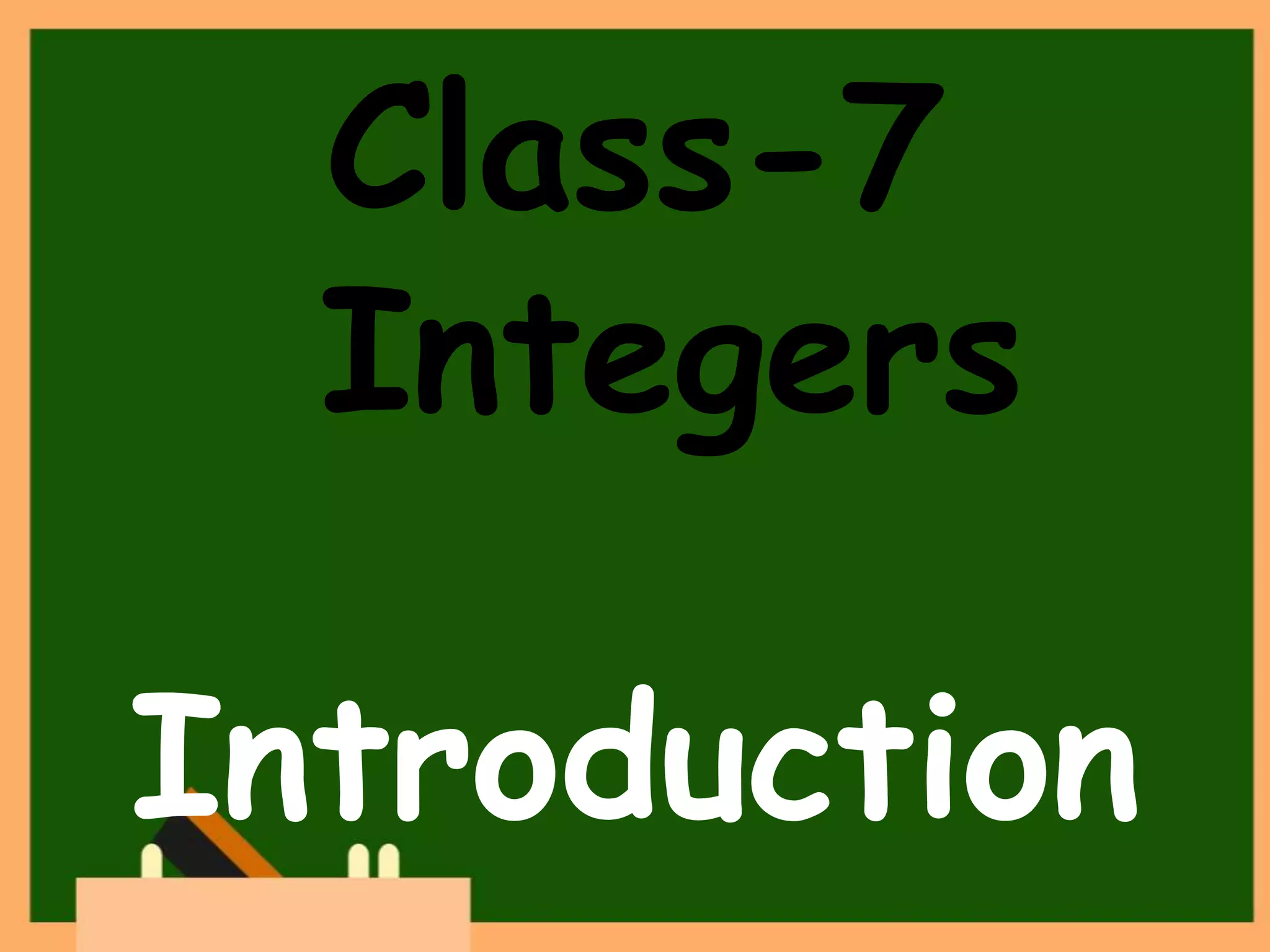 Integers Class 7 | PPTX