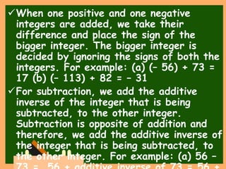 Integers Class 7 | PPTX