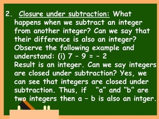Integers Class 7 | PPTX