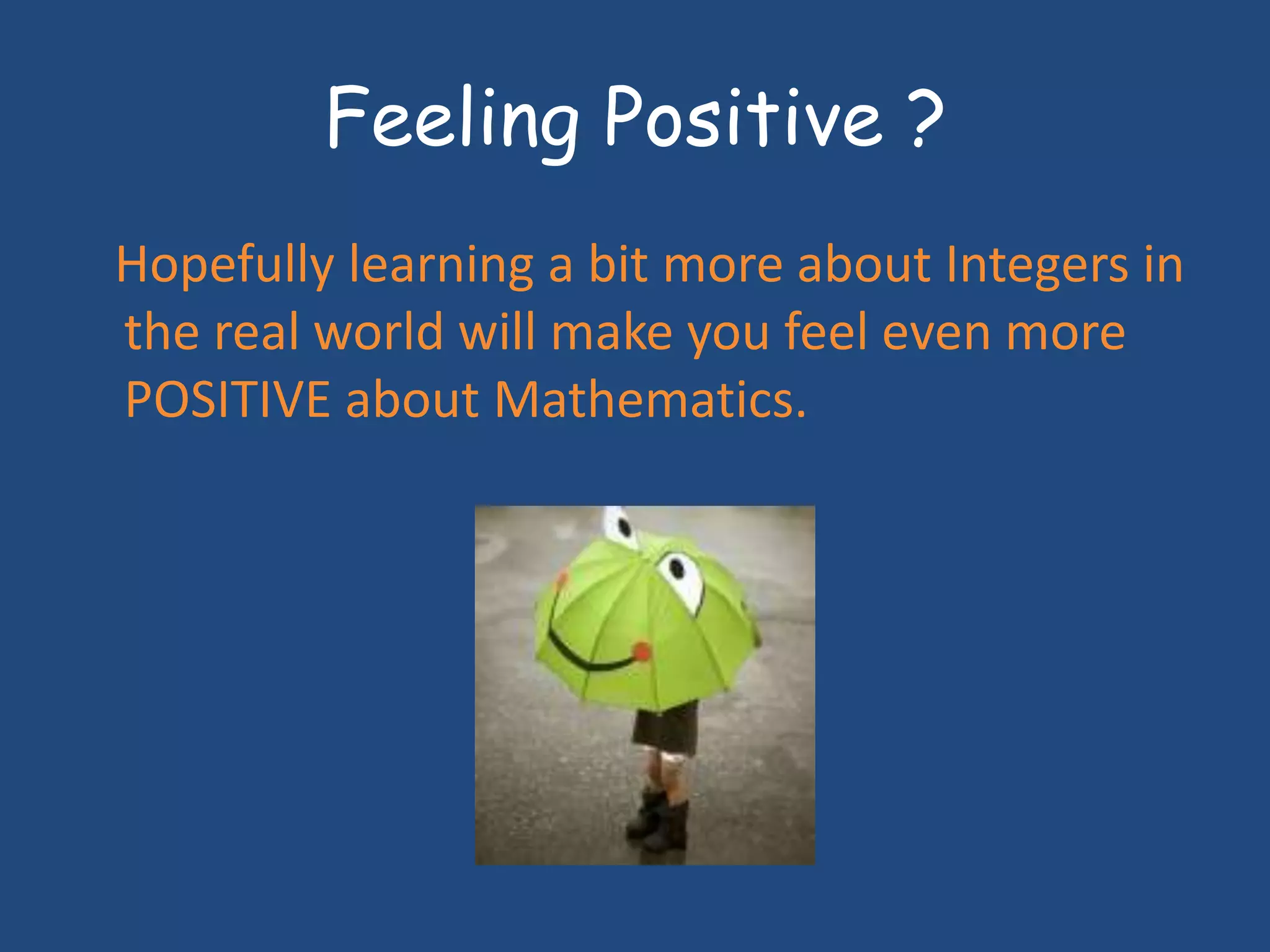 Integers in the Real World | PPTX