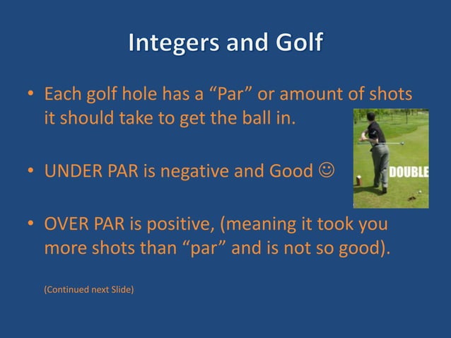 Integers in the Real World | PPTX | Golf | Sports