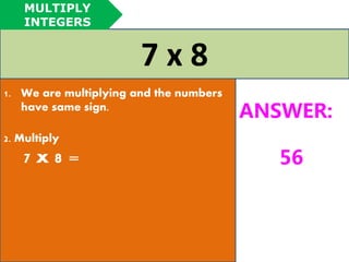 Integers multiply | PPTX