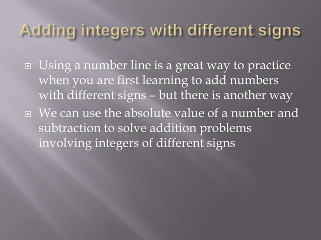Integers powerpoint - a brief introduction | PPT