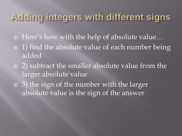 Integers powerpoint - a brief introduction | PPT
