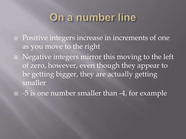 Integers powerpoint - a brief introduction | PPT