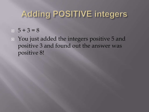 Integers powerpoint - a brief introduction | PPT