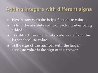 Integers powerpoint | PPTX