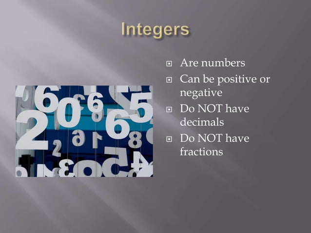 Integers powerpoint | PPTX | Physics | Science