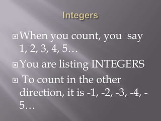 Integers powerpoint | PPTX