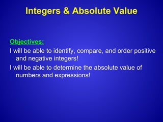 Integers presentation | PPT