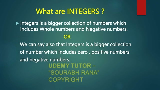 INTEGERS | PPT