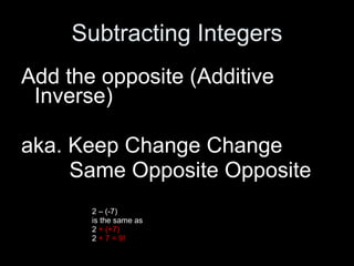 Integers unit 2 | PPT