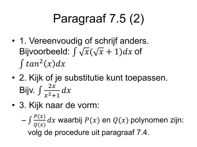 Integraalrekening 2 les 5 dt gv alst | PPT