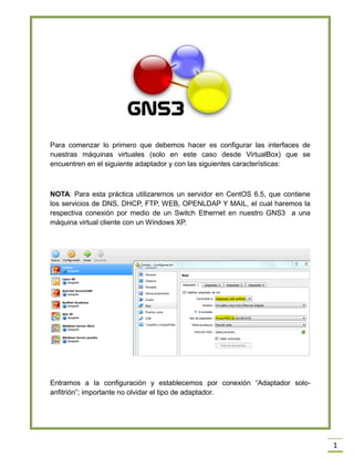 Integración GNS3 - VirtualBox - Wireshark | PDF