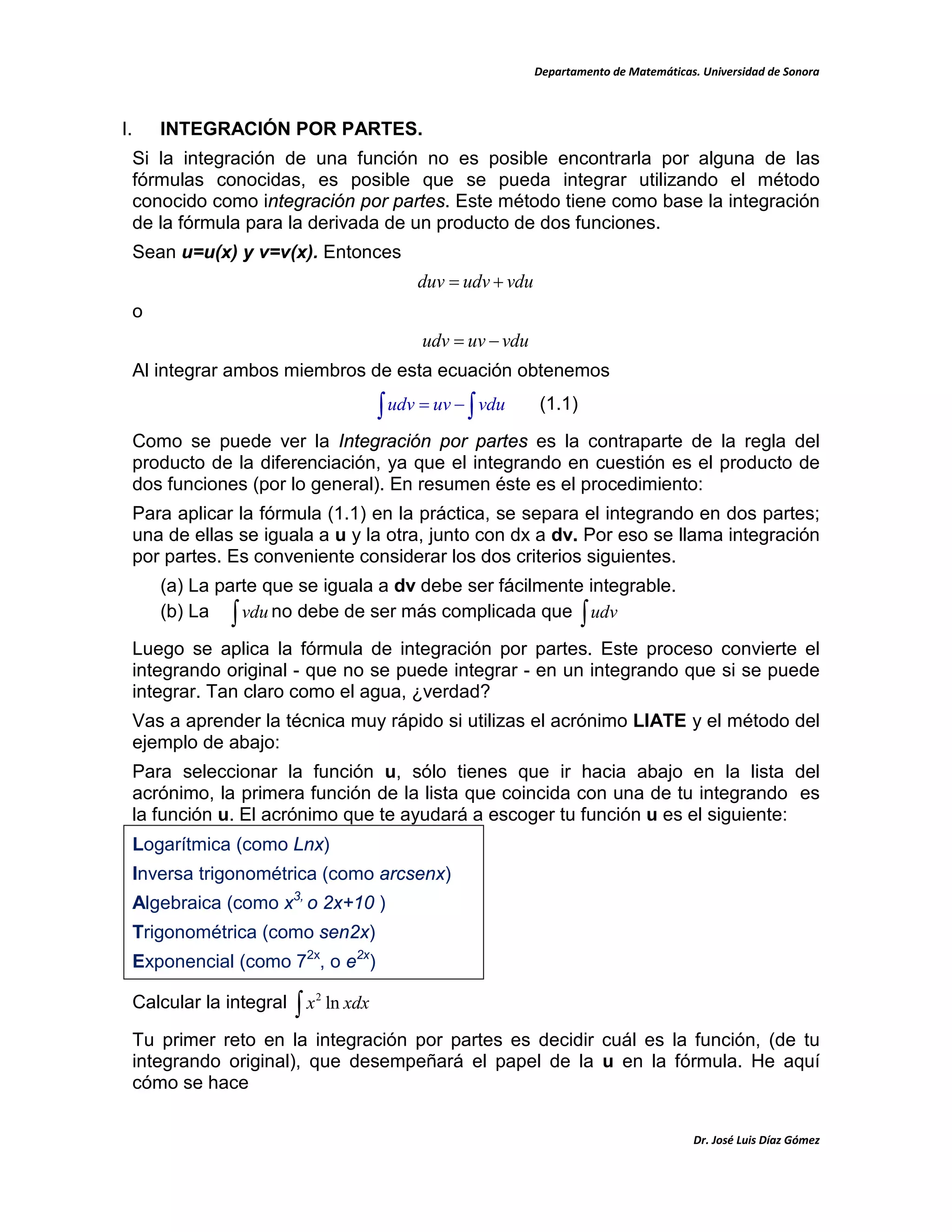 Integracion por partes | PDF