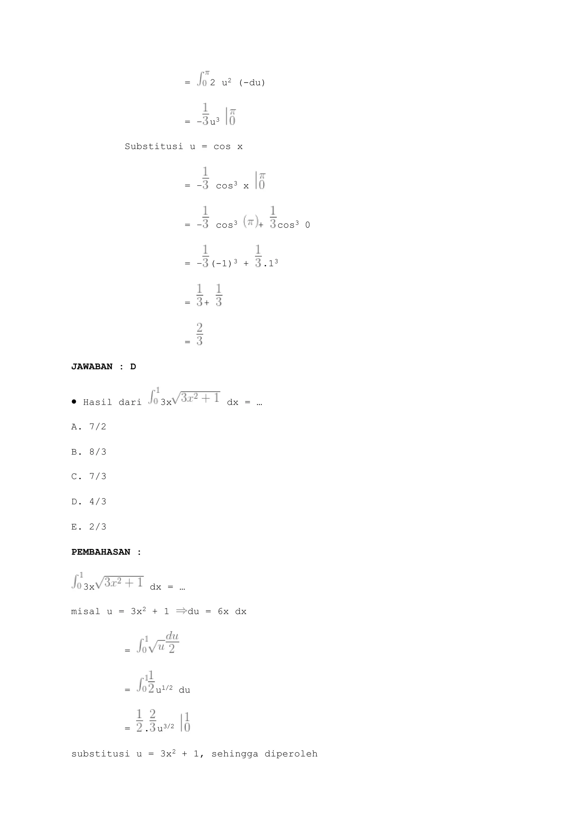Integral | DOCX | Physics | Science