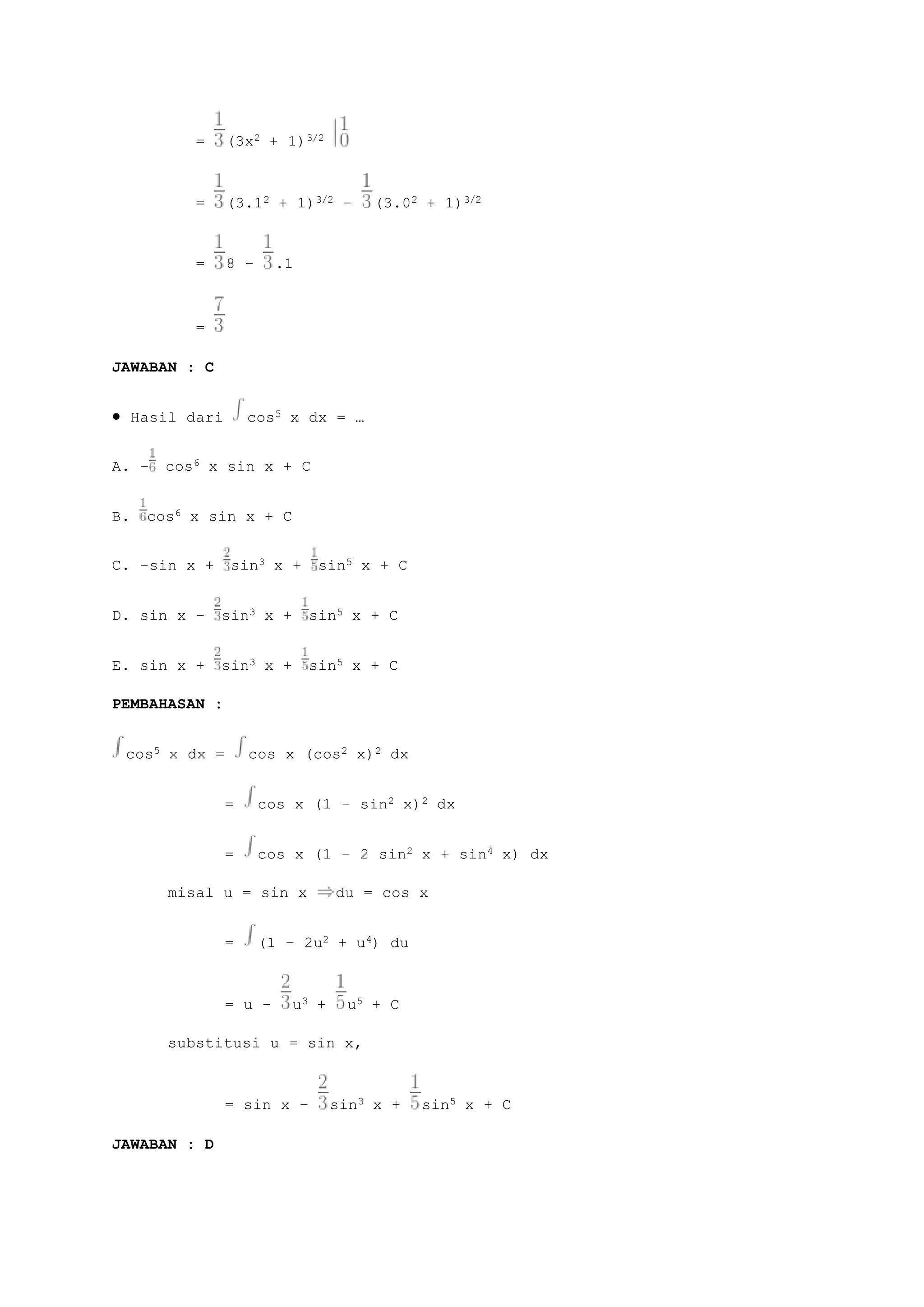 Integral | DOCX | Physics | Science