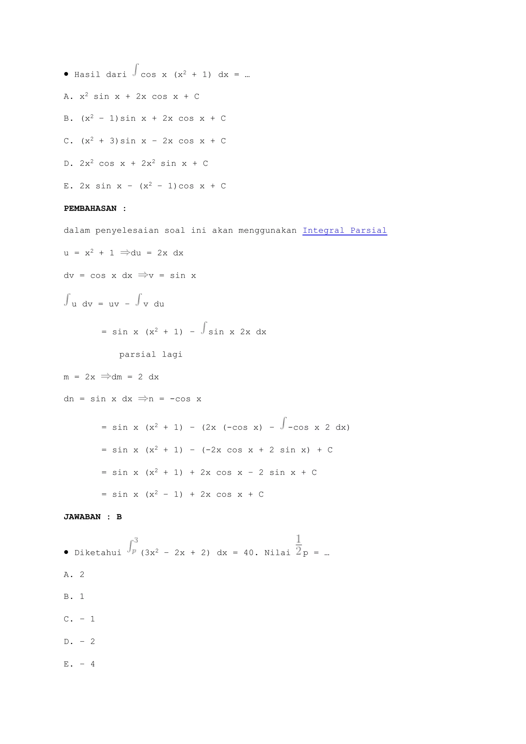 Integral | DOCX | Physics | Science