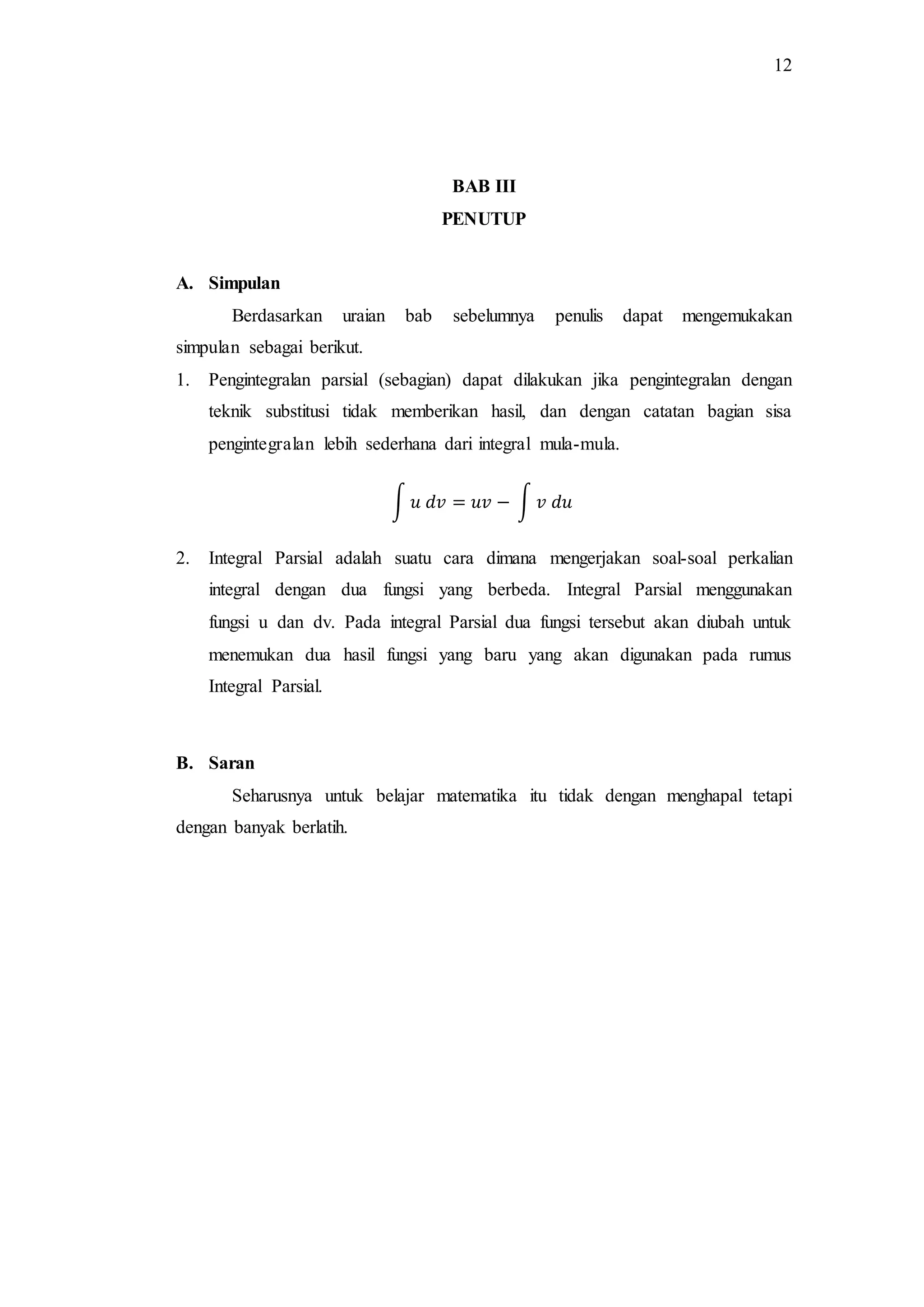 Integral parsial | DOCX