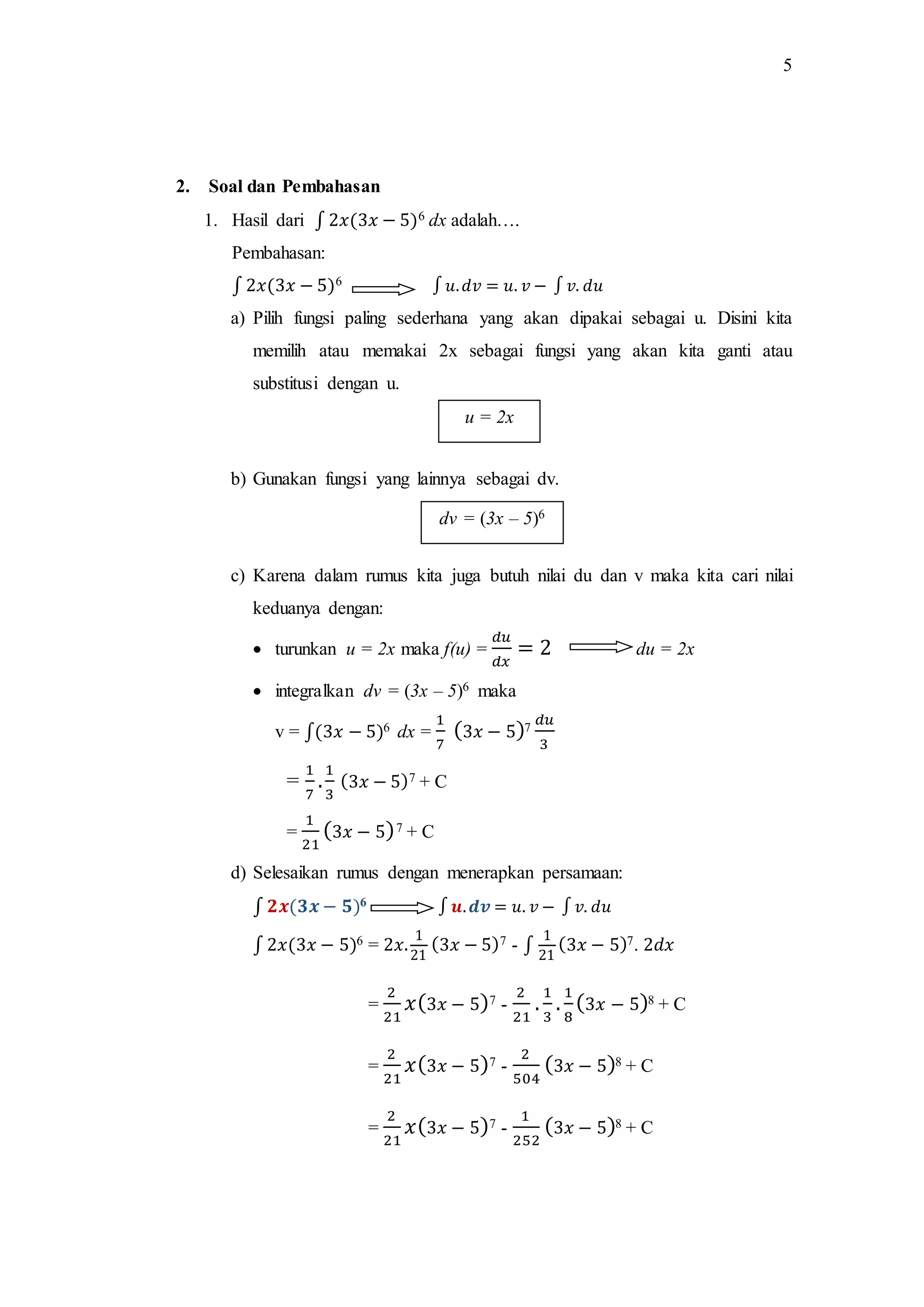 Integral parsial | DOCX