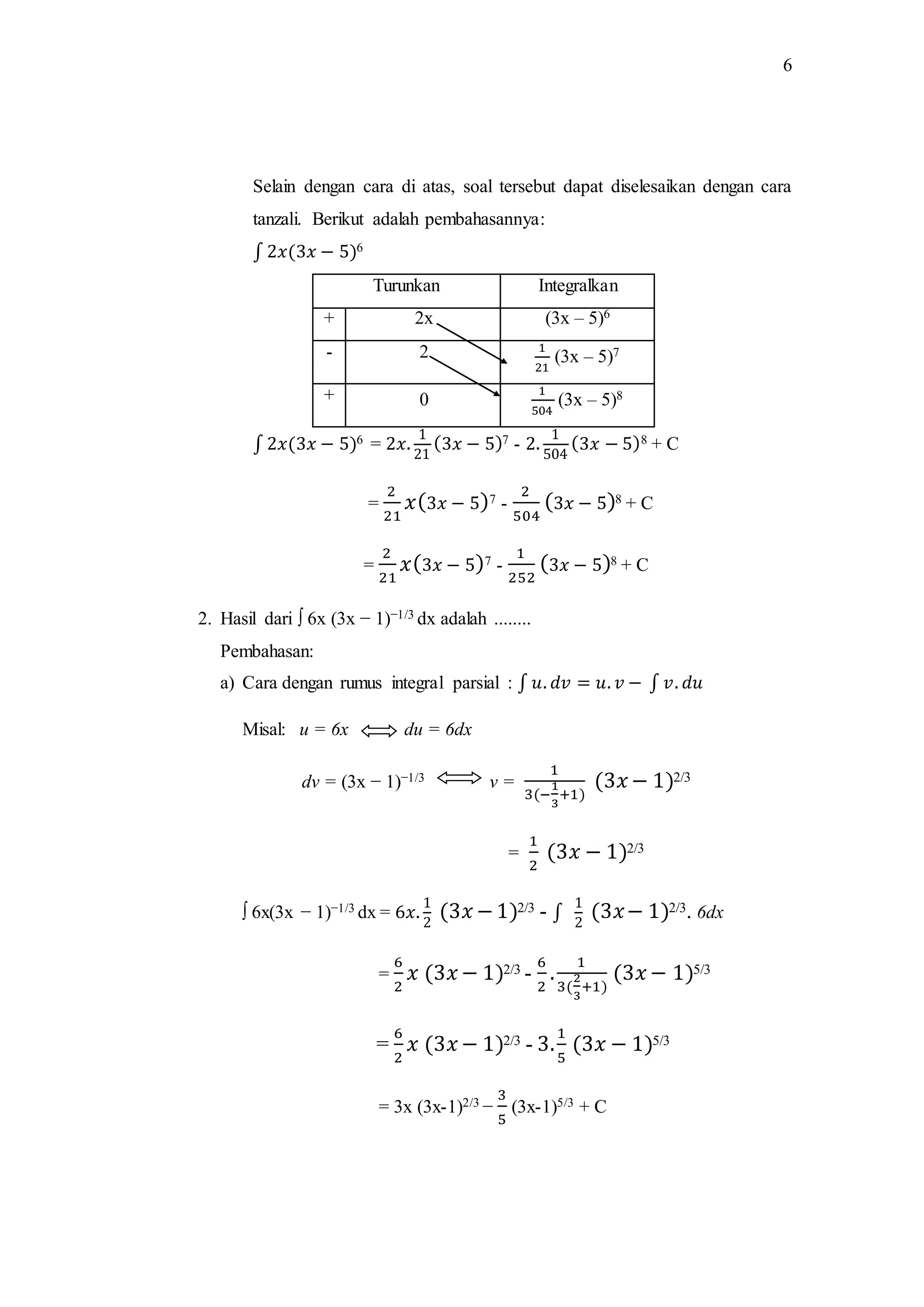 Integral parsial | DOCX