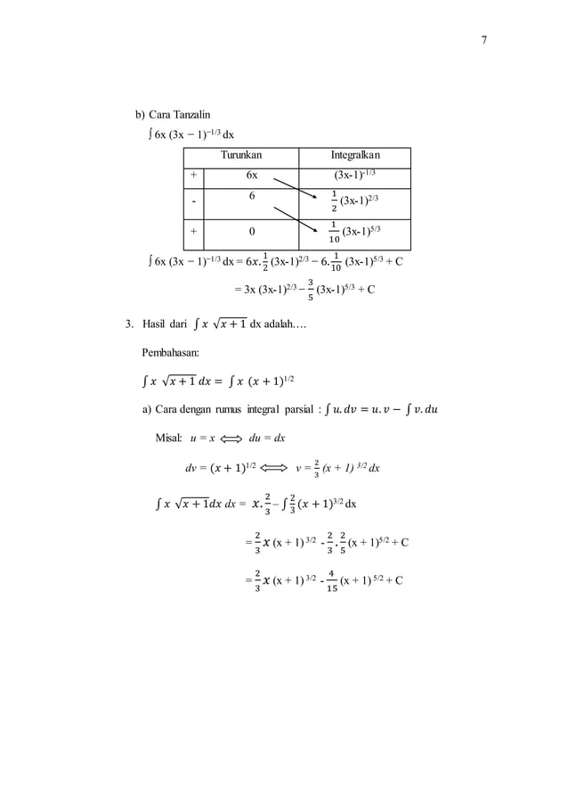 Integral parsial | DOCX