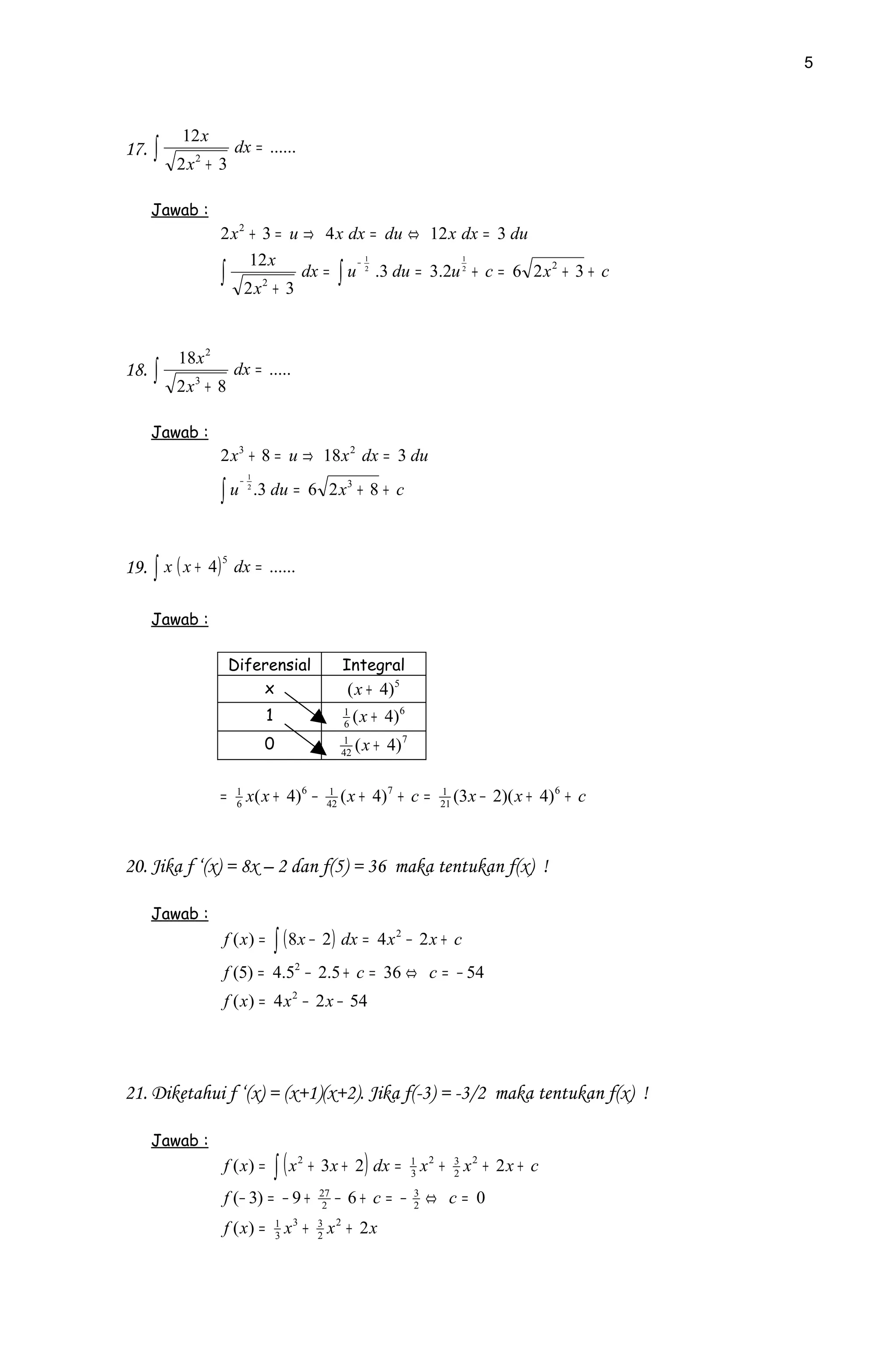 Integral soal-jawab | PDF