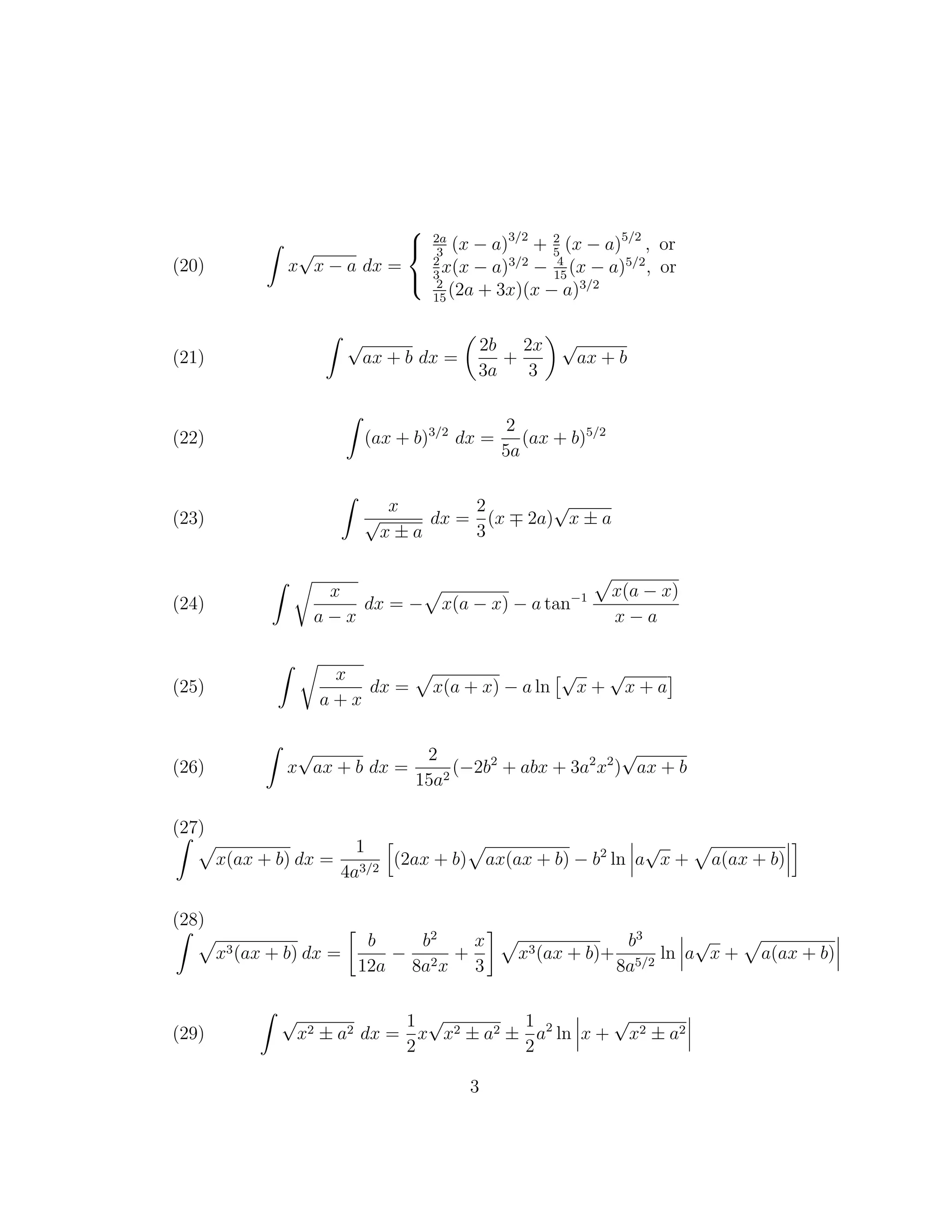 Integral table | PDF