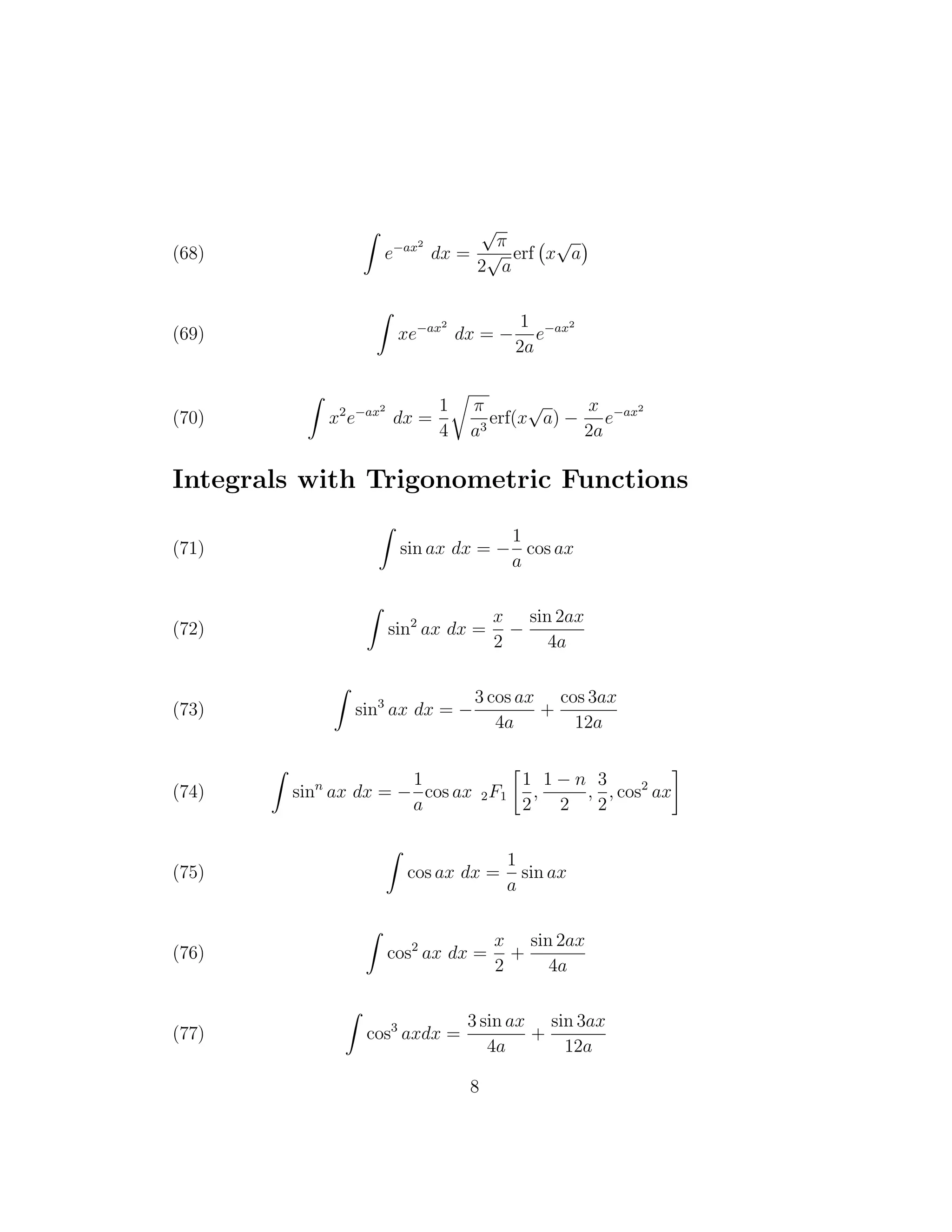 Integral table | PDF