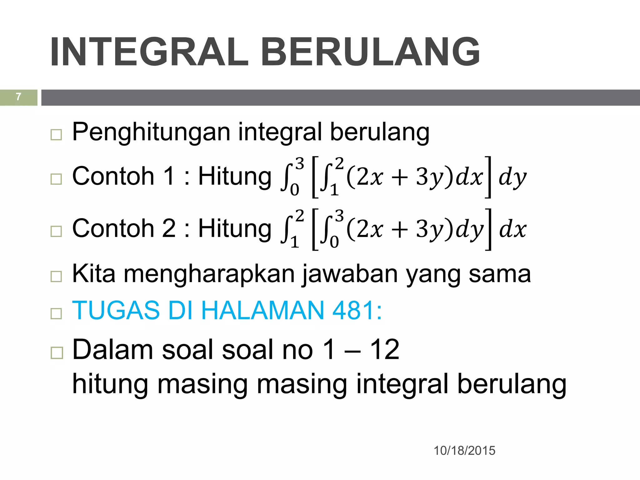 Integral dalam ruang dimensi n | PPTX