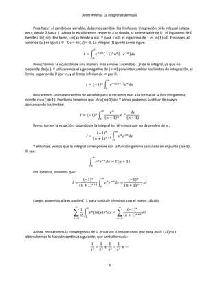 La Integral de Bernoulli. Por Dante Amerisi. | PDF