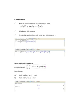 INTEGRAL menggunakan MAPLE | DOCX