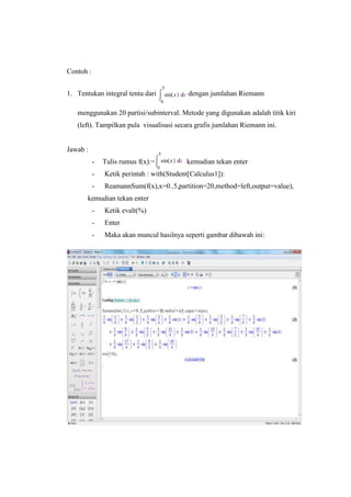 INTEGRAL menggunakan MAPLE | DOCX