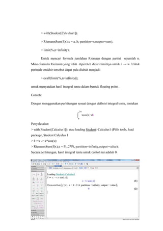 INTEGRAL menggunakan MAPLE | DOCX