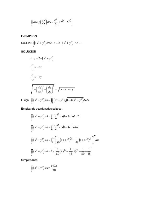 Integrales de superficie